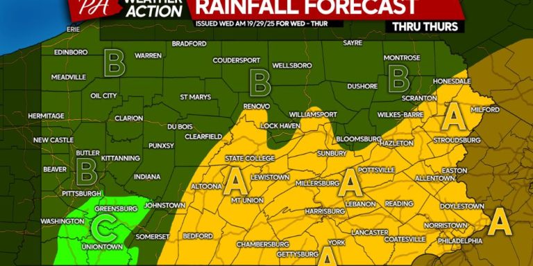 Halloween Forecast And Rainfall Map Ahead Of The Storm In Pennsylvania