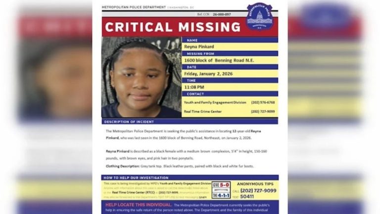 DC Police Seek Public Assistance to Locate Missing 12-Year-Old Reyna ...